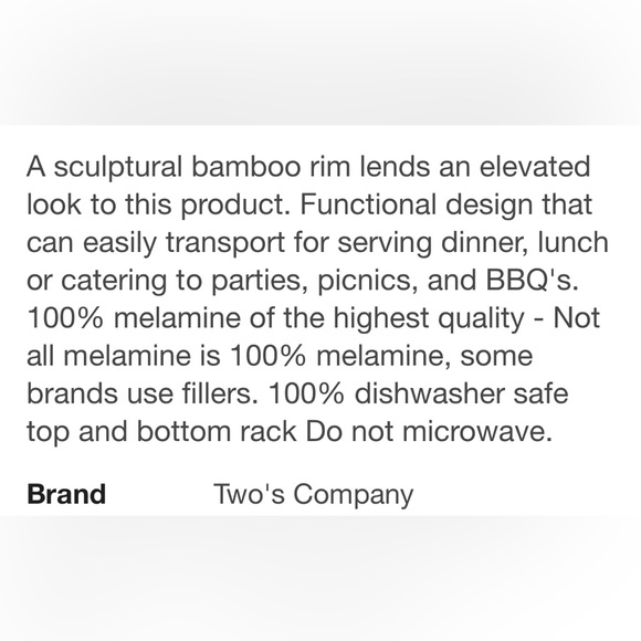 Two's Company | Dining | Twos Company New Bamboo Touch Octogonal ...